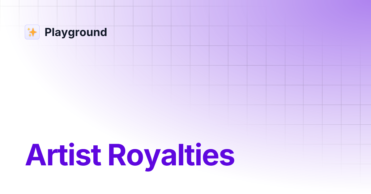 Artist Royalties | Playground